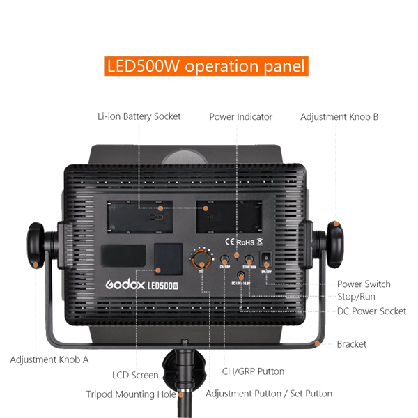 Godox LED500W LED 5600K Video White Light Lamp Panel