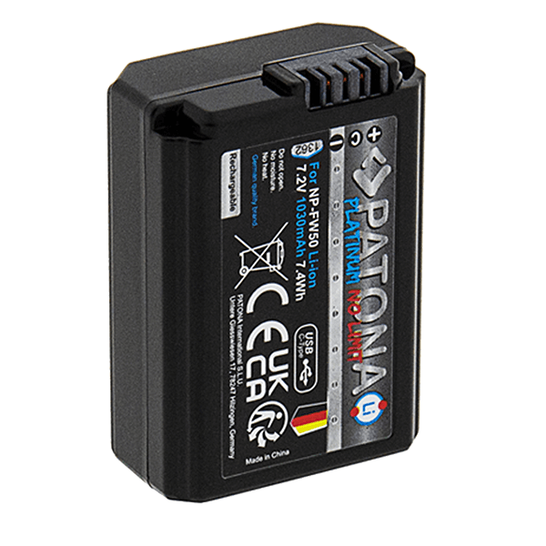 Akku Sony NP-FW50 mit USB-C Input von Patona