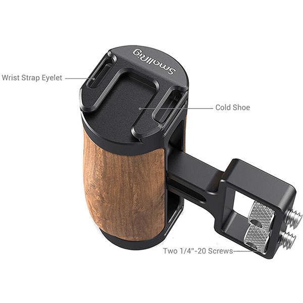 SmallRig Handgriff kurz aus Holz mit Blitzschuh