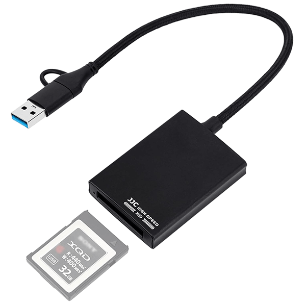 Card reader XQD memory card USB C and UBS A from JJC