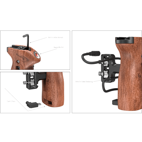 Handgriff aus Holz mit Aufnahme Start und Stop 3323