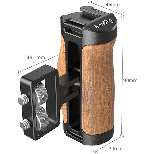 SmallRig Handgriff kurz aus Holz mit Blitzschuh